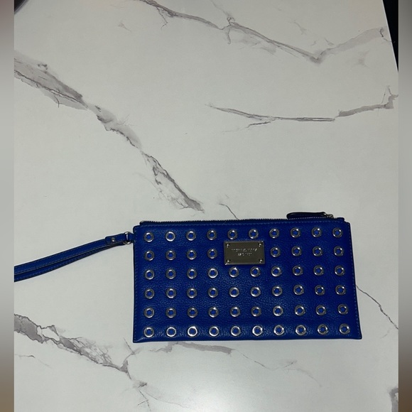 MICHAEL Michael Kors | Bags | Michael Kors Royal Blue Leather Studded Wristlet | Poshmark